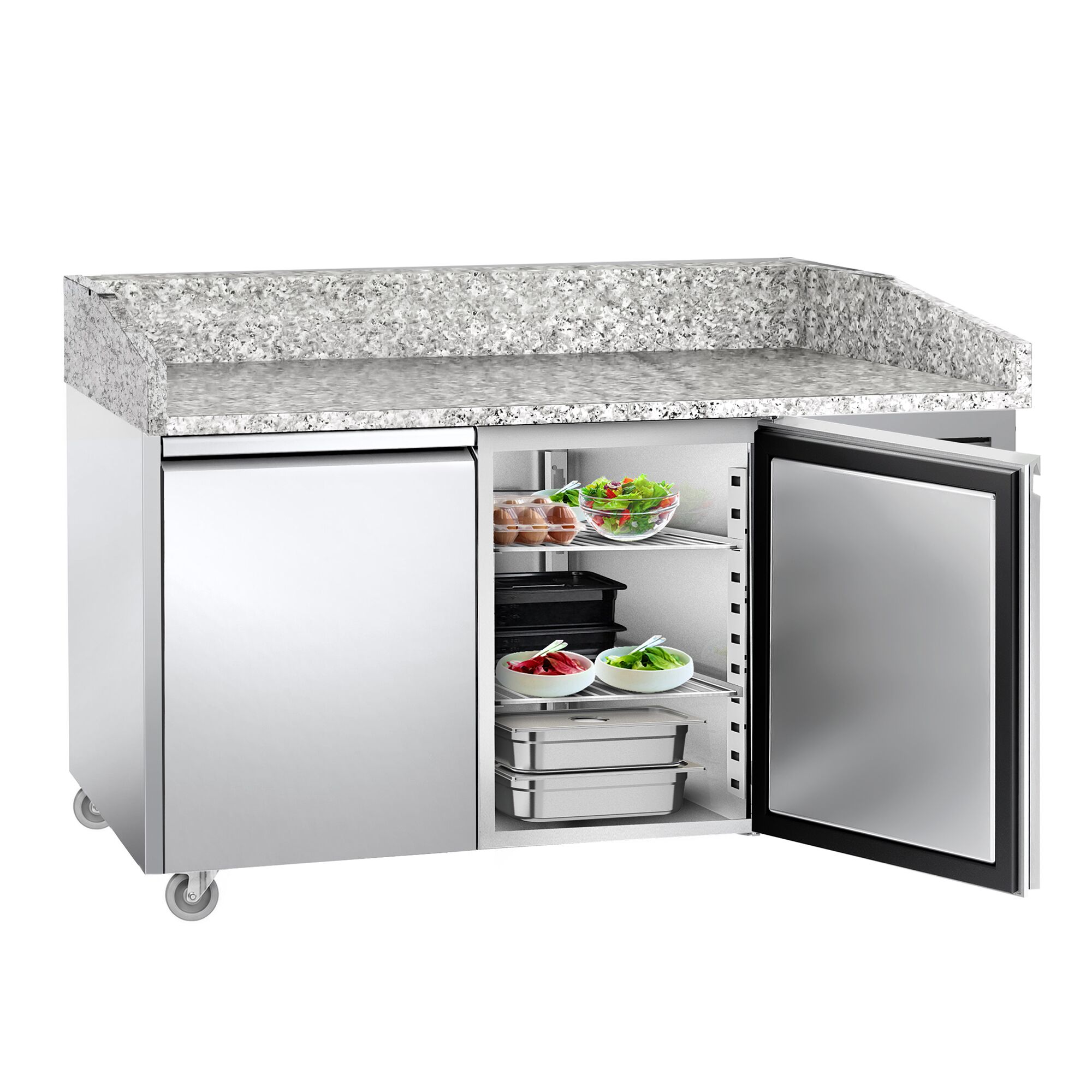 Table réfrigérée pour pizzas ECO - 1500x800mm - avec 2 portes | GGM Gastro