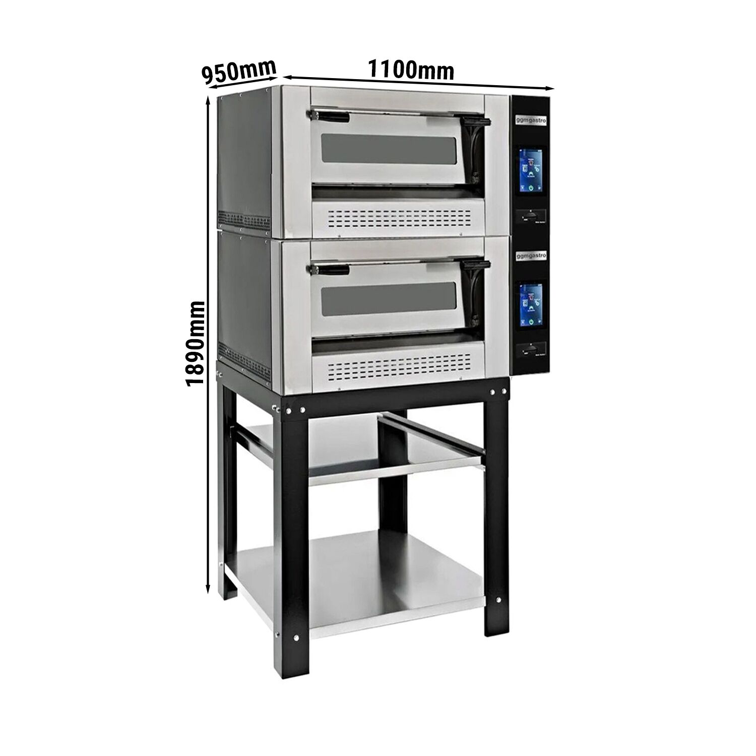 Gas Pizzaofen - 8x 30cm - Digital - inkl. Untergestell | GGM Gastro