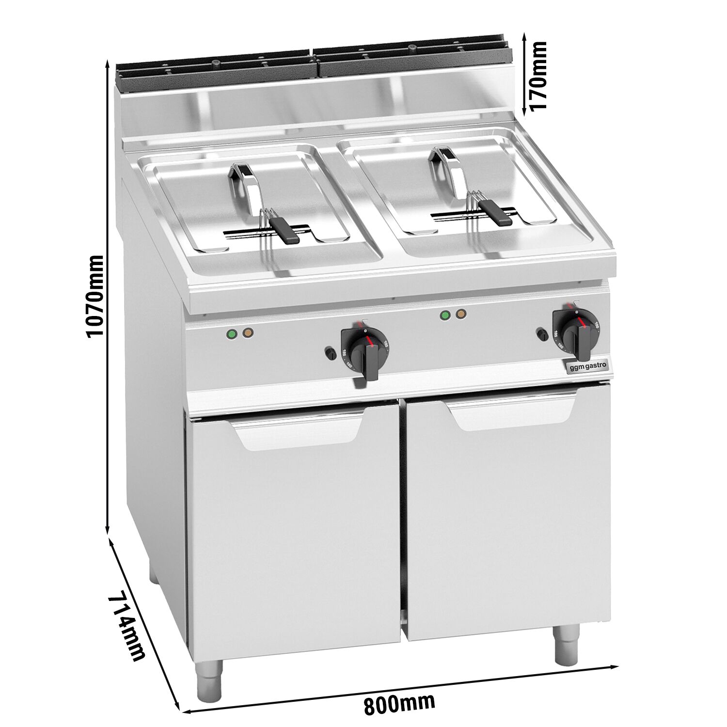 Friteuse électrique double - 10+10 litres - 12 kW | GGM Gastro