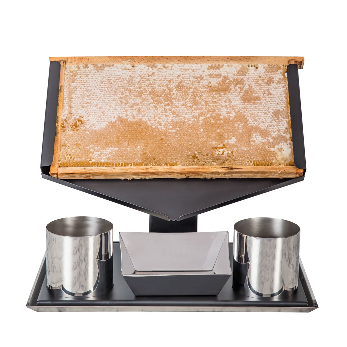 Buffet Honey Dispenser with Honeycomb Display Stand – Black Stainless ...