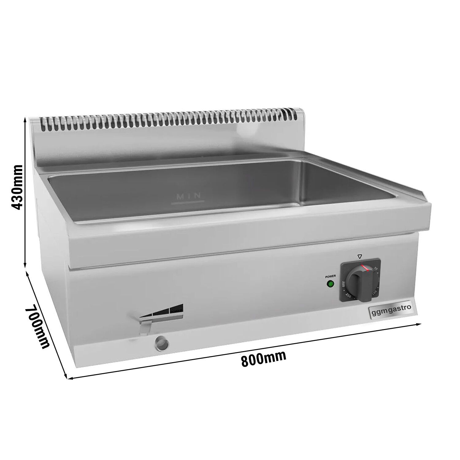 Elektrische Bain marie - 2,4 kW - 2x GN 1/1 of 4x GN 1/2 | GGM Gastro