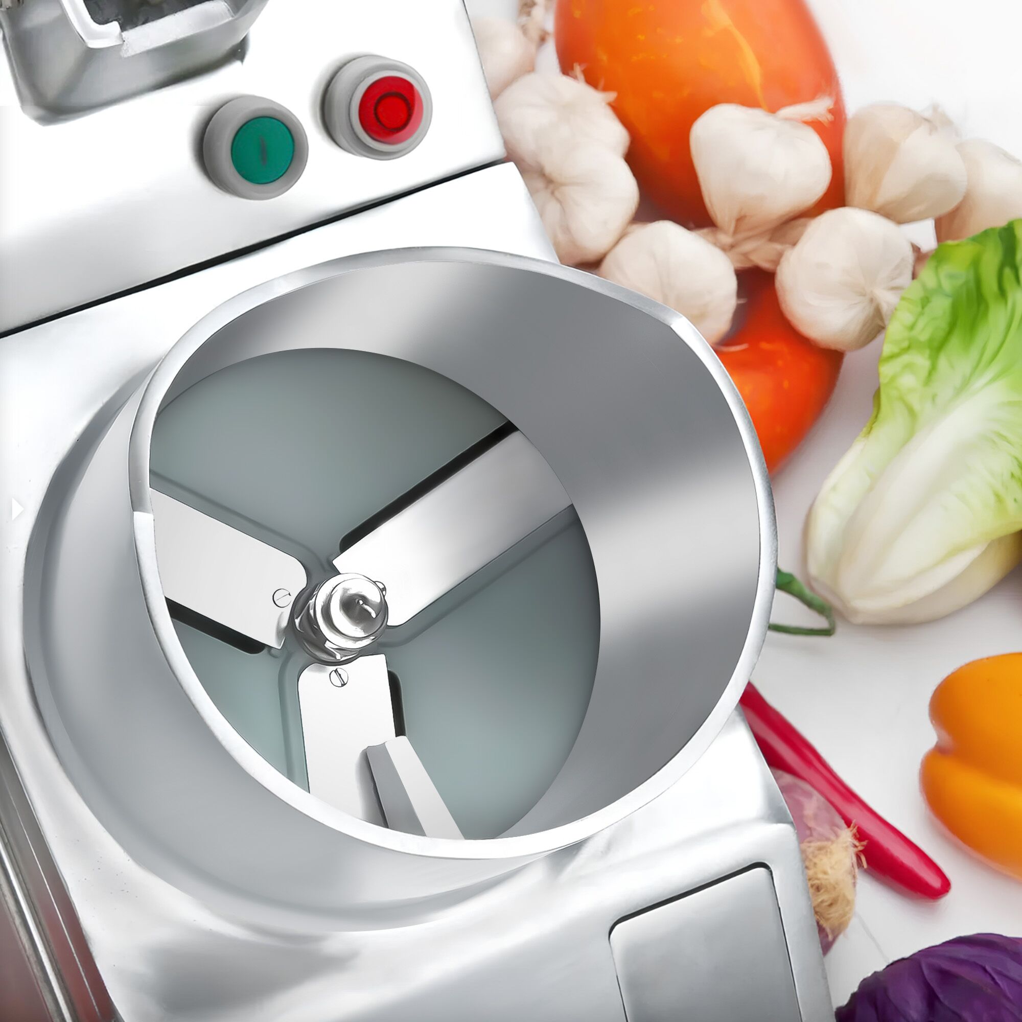 Electric vegetable slicer 750 watts O 170mm feed opening incl. 5 slicing discs GGM Gastro