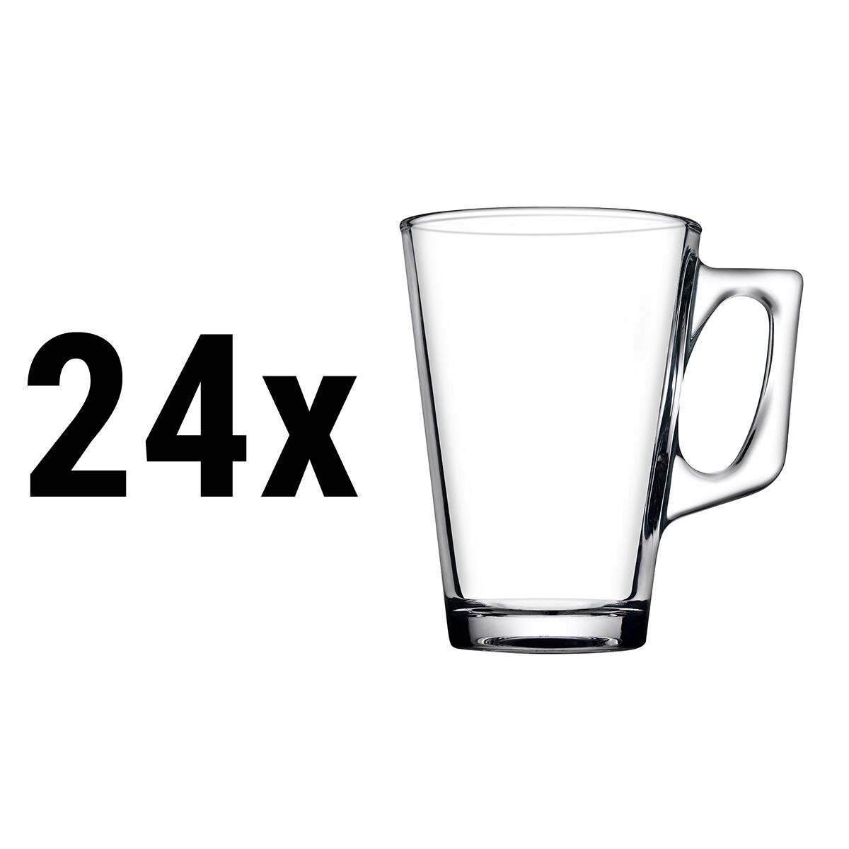 (24 Stück) Teeglas mit Henkel - AQUA - 250 ml | GGM Gastro